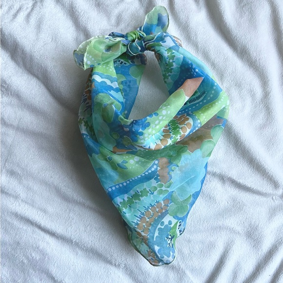 Source Unknown | Accessories | Vintage Neck Scarf 2x20 Scalloped Edges ...